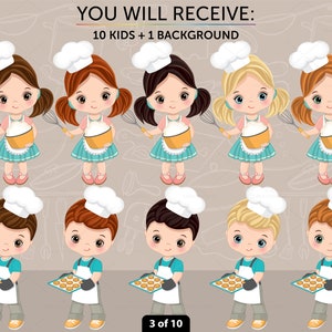 Baking Clipart, Vector Baking Kid, Girl, Boy, Chef Clipart, Cooking ...