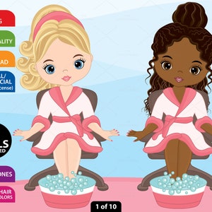 Spa Girls Clipart Vector Spa Girl, Spa Party Clipart, Spa Clipart ...