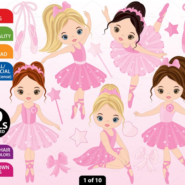 Ballerina Clipart - Etsy