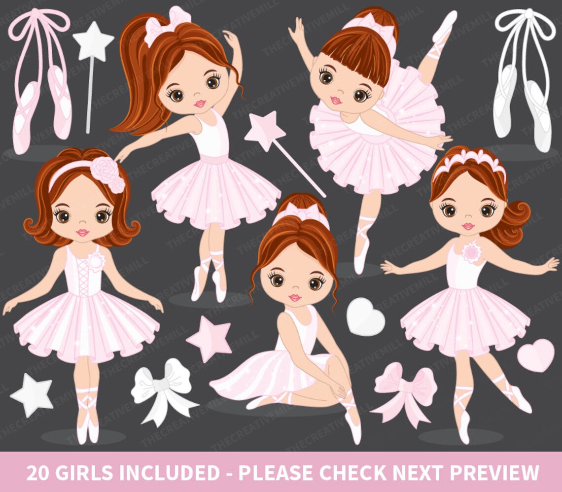 Ballerina Clipart Vector Ballerina Clipart Ballet Clipart - Etsy