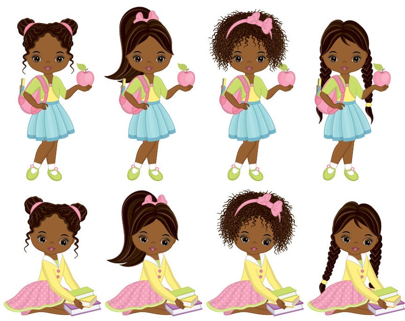 Back to School Clipart Vector School Clipart African | Etsy