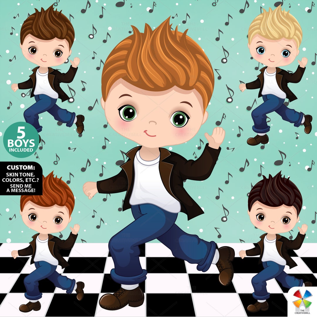 Sock Hop Clipart, Vector Retro Dance, 50's Retro, Vintage, 1950s ...