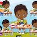 School Black Boy Clipart, Vector School Kid, African American, Study ...