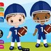 American Football Clipart, Vector Football, Black Boy PNG, Navy White ...