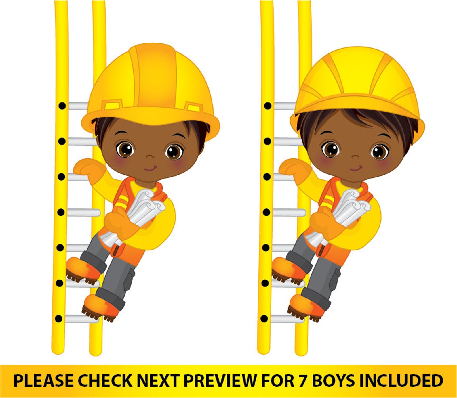 Construction Boys Clipart Vector Construction Clipart Boys - Etsy