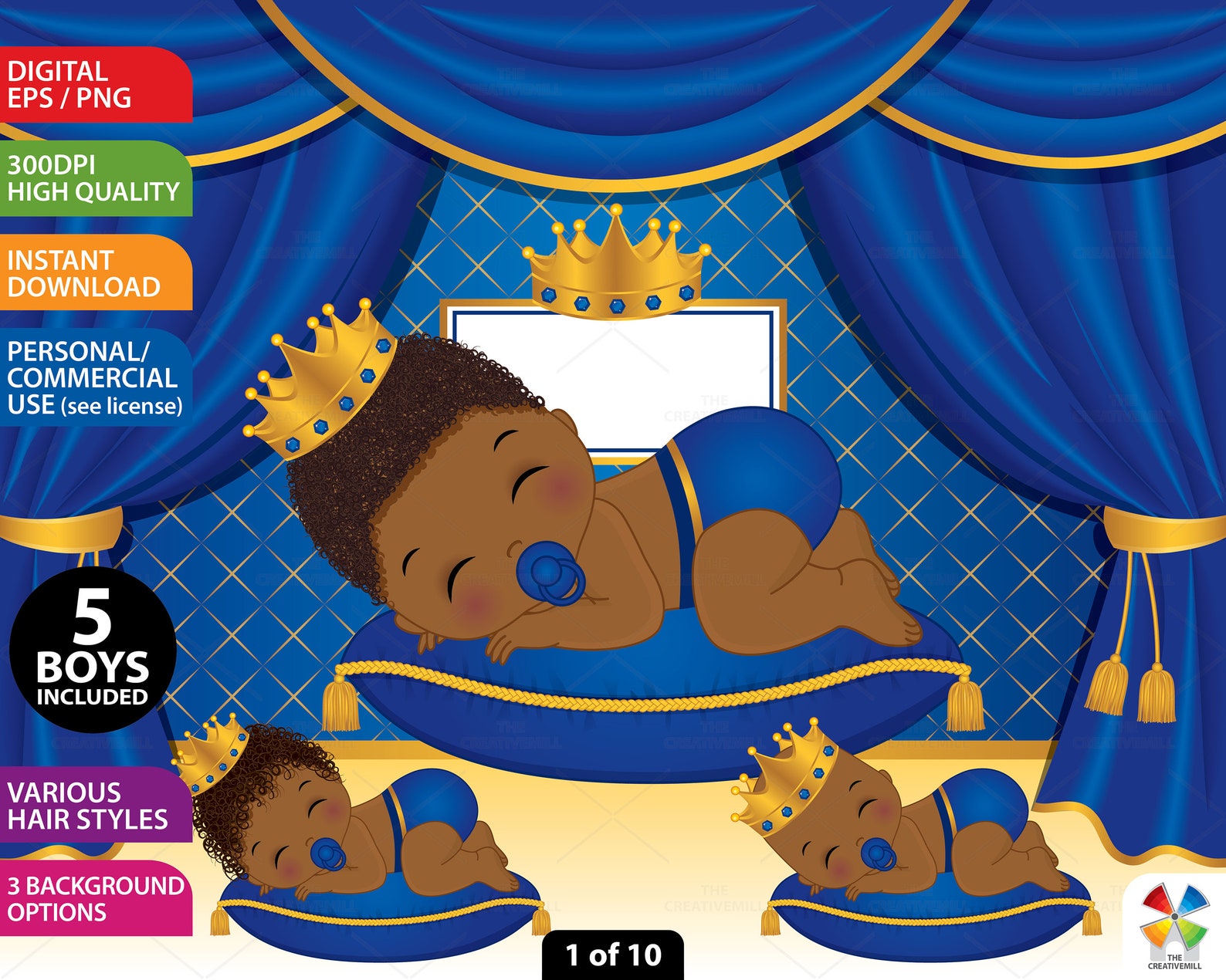 Baby Prince Clipart Newborn Royal Blue Baby Shower Little - Etsy