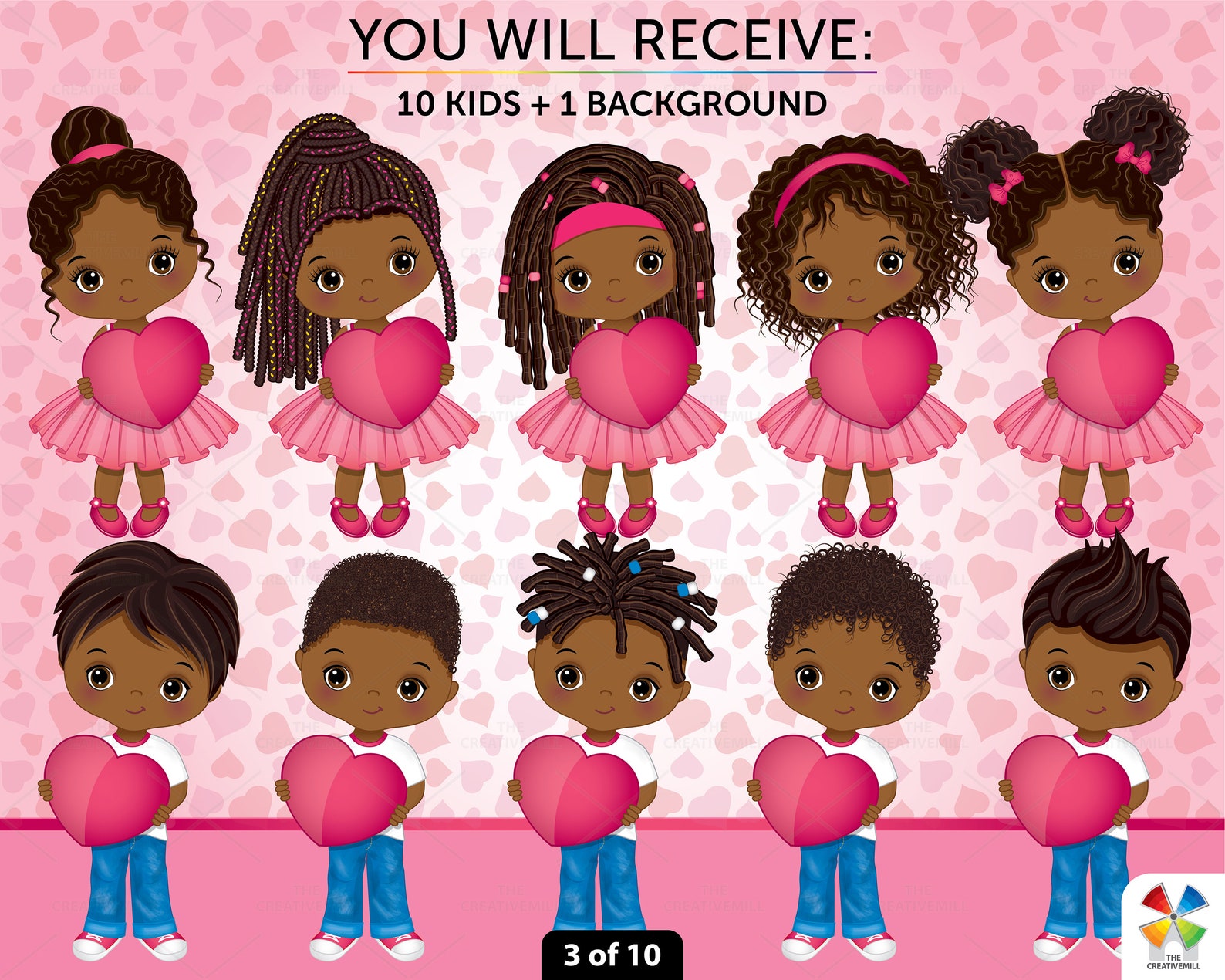 Valentines Day Clipart Vector Valentine Day African - Etsy