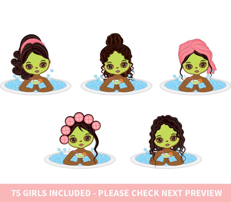 75 Spa Girls Clipart Vector Spa Girl Spa Party Clipart - Etsy