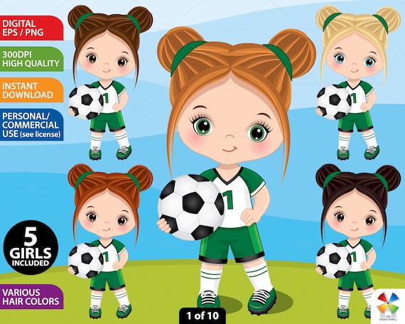 Soccer Girl Cartoon Clip Art