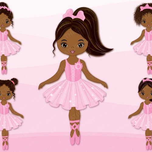 African American Ballerina Clipart Vector Ballerina Clipart | Etsy