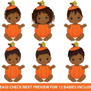 Little Pumpkin Clipart Vector Newborn Fall Black Baby Baby | Etsy