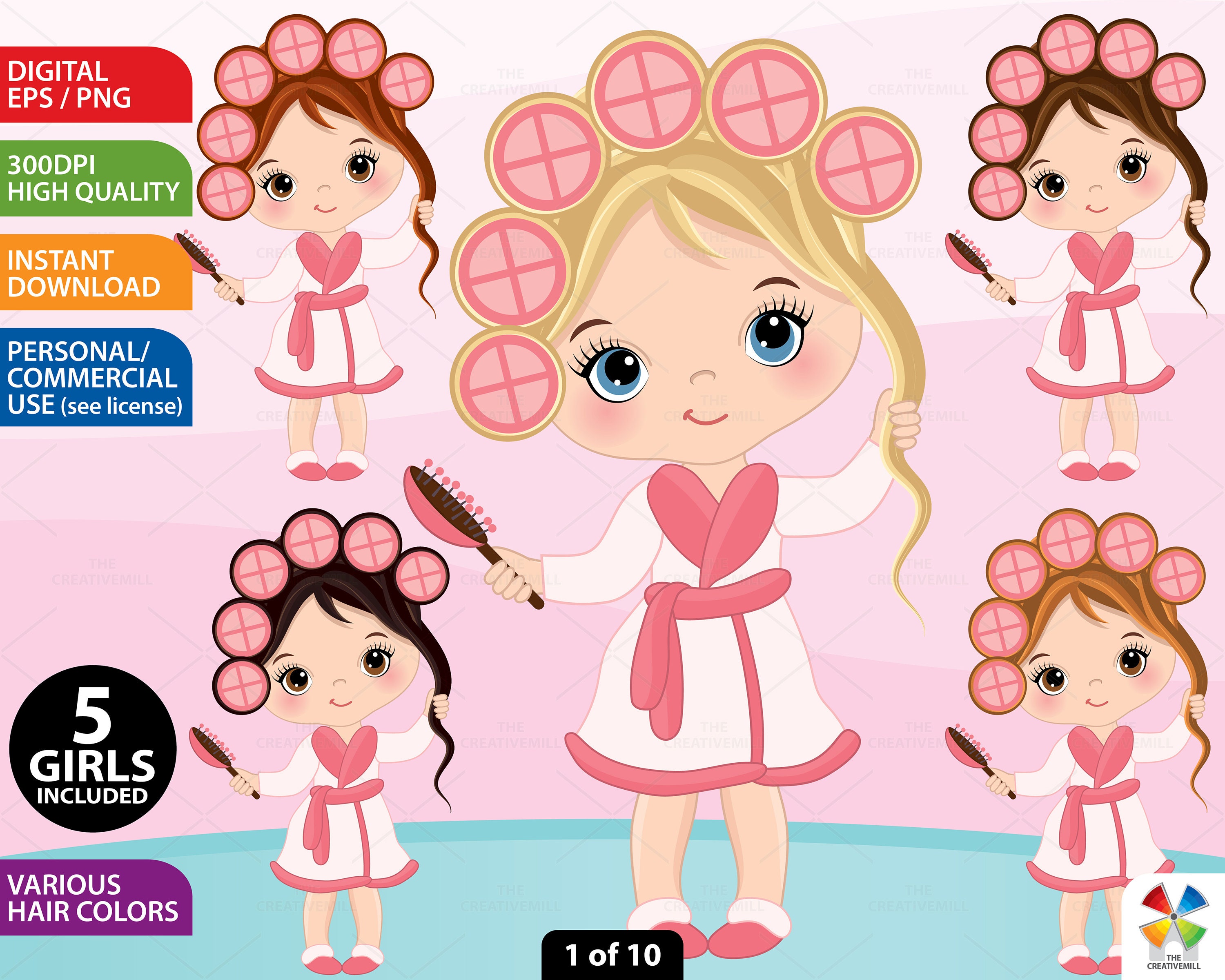 Little Spa Girls Clipart Vector Spa Girl Spa Party Clipart - Etsy México