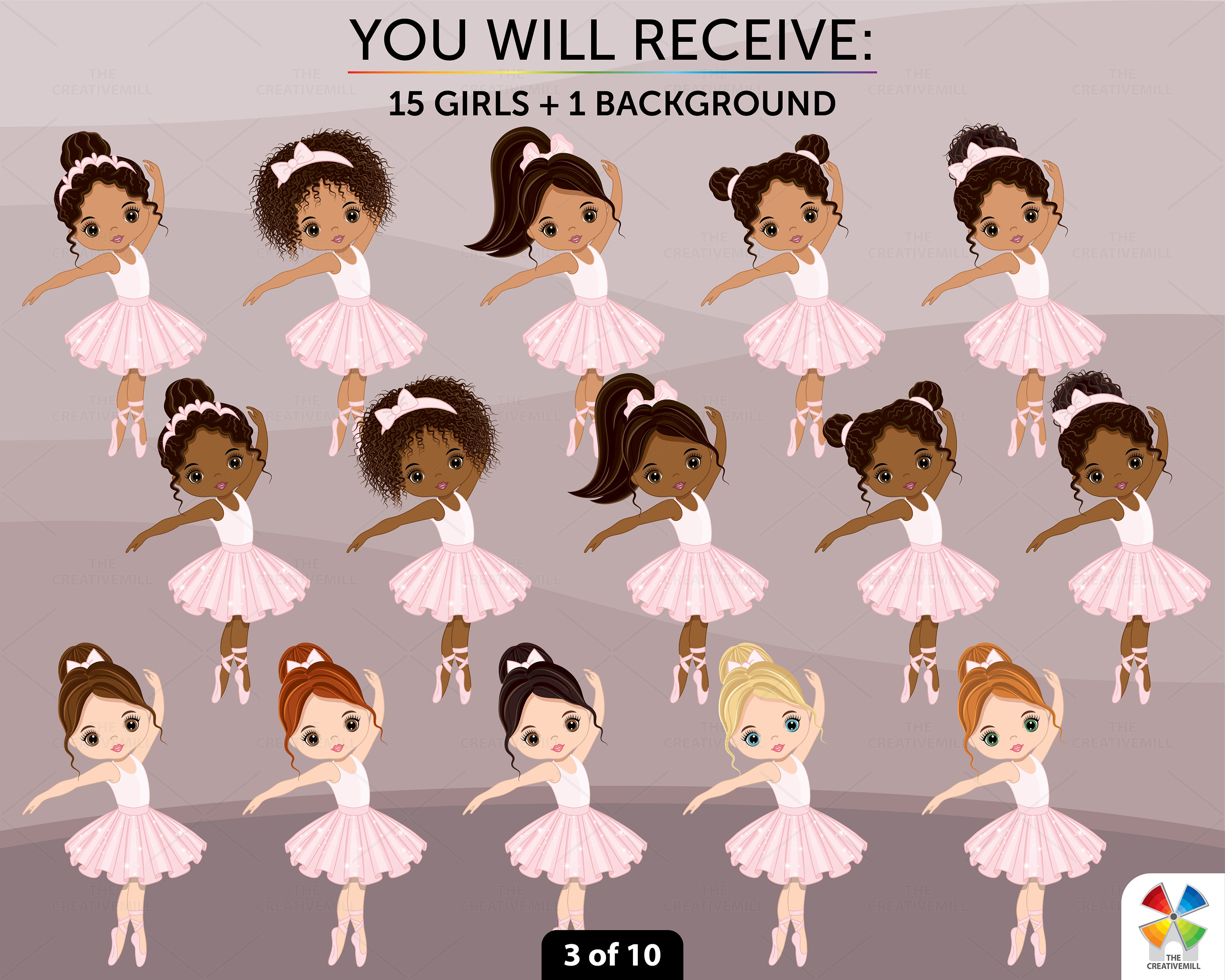 Ballerina Clipart Vector Ballet Girls PNG Dancer Cute Doll - Etsy UK