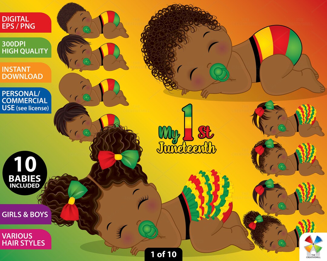 My 1st Juneteenth Clipart, Vector Newborn, Ruffled Diaper, Baby Shower ...