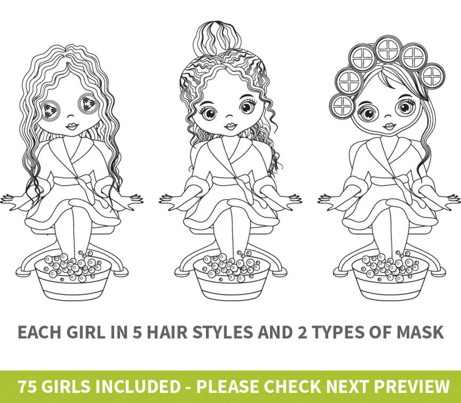 75 Spa Girls Clipart Vector Spa Girl Spa Party Clipart Spa | Etsy