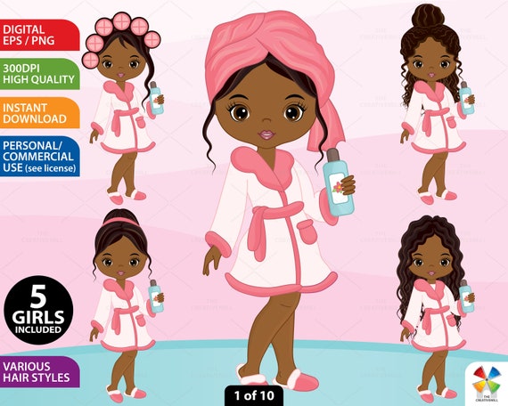 African American Teenage Girl Clipart