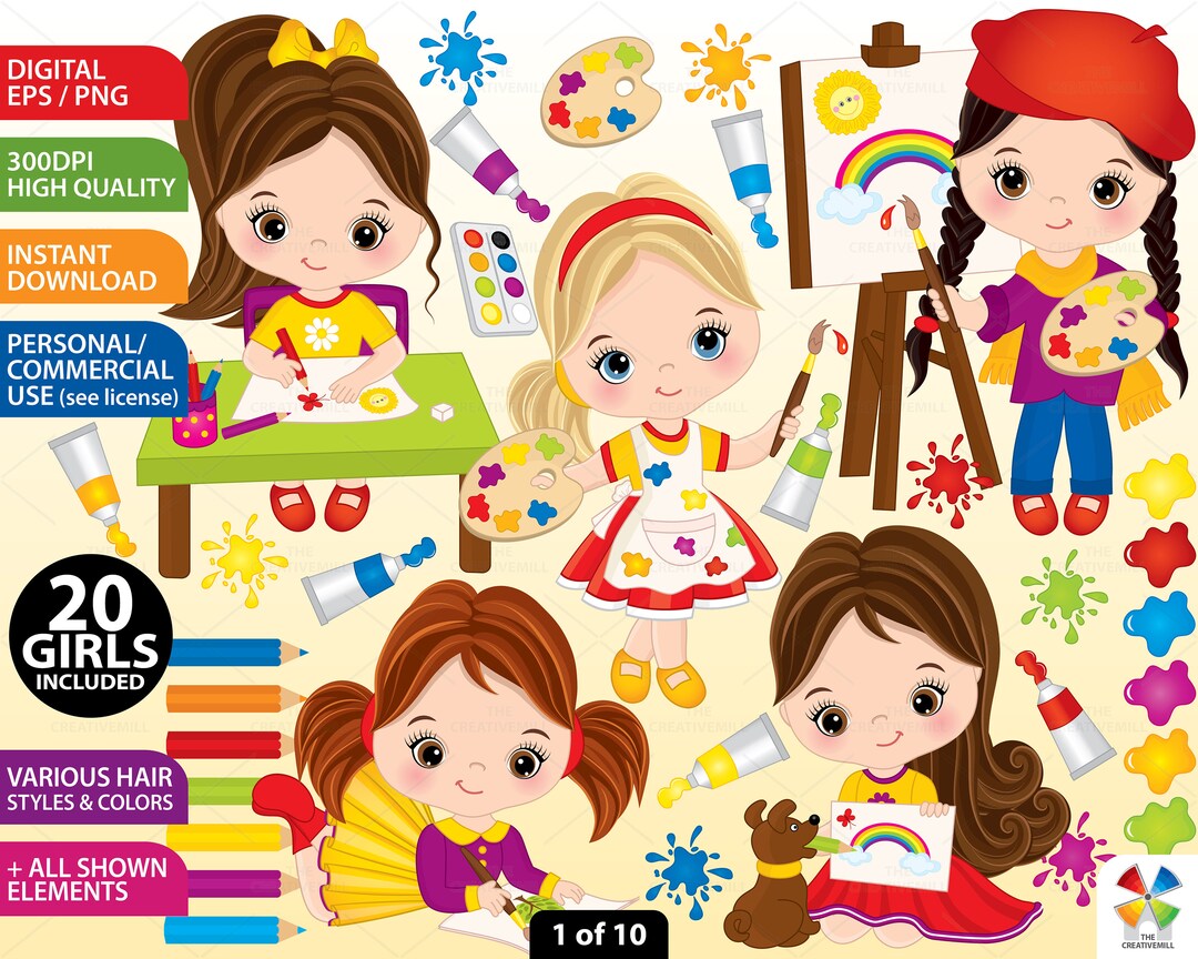 Artist Clipart, Vector Little Artist, Back to School, Preschool PNG ...