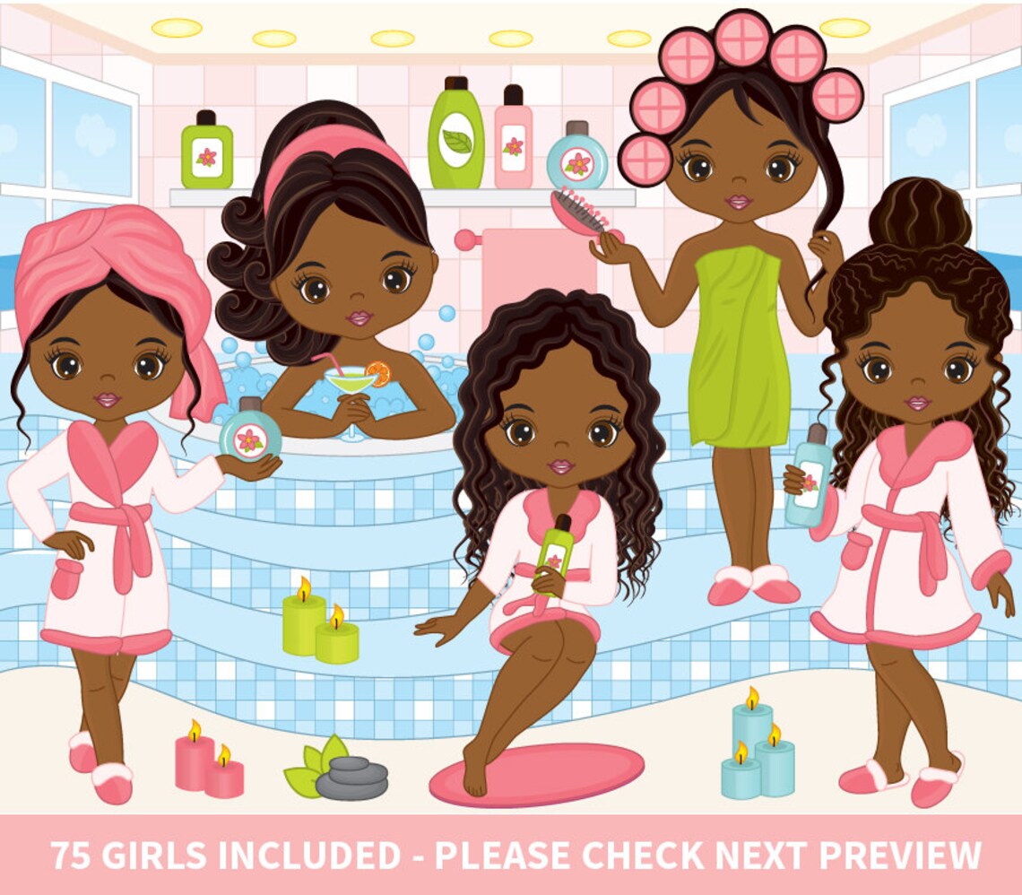 75 Spa Girls Clipart Vector Spa Girl Spa Party Clipart | Etsy España