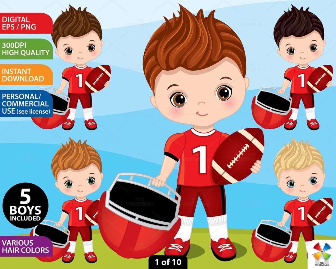 American Football Clipart - Vector Football Clipart, Boy Clipart ...