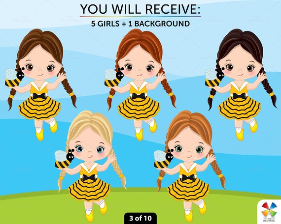 Girl Honey Bee Clip Art