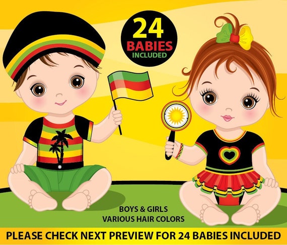 Reggae Baby Clipart Vector Cute Baby Clipart Rasta PNG Baby | Etsy