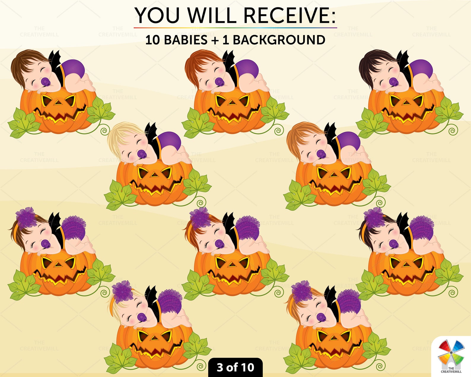 Halloween Baby Clipart Vector Little Pumpkin 1st Halloween - Etsy