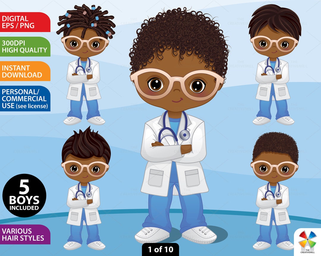 Boy Doctor Clipart, Vector Medical Doll, Character, Health, Hospital ...