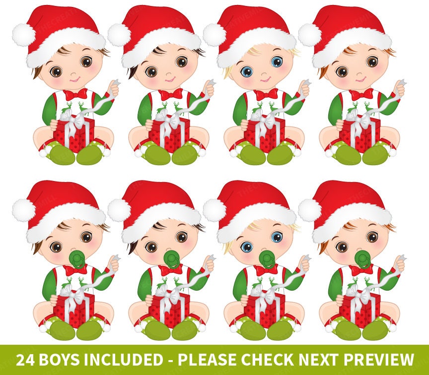 Christmas Baby Boys Clipart Vector Christmas Clipart Baby - Etsy UK