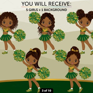 Black Cheerleader Clipart, Vector Pom, Sport, Gold Cheerleader PNG ...