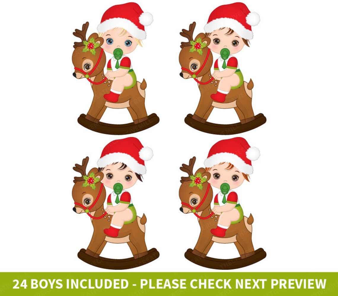 Christmas Baby Boys Clipart Vector Christmas Clipart Baby - Etsy UK