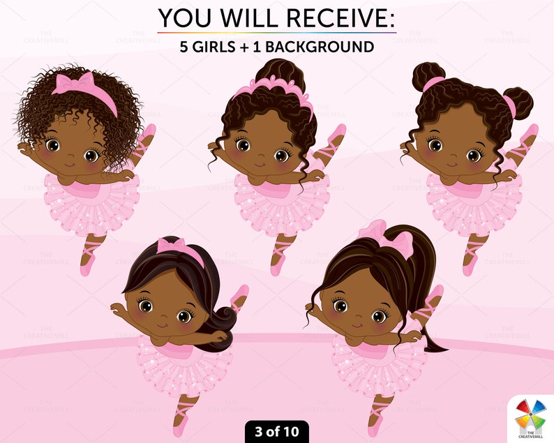 African American Ballerina Clipart Vector Ballerina Clipart - Etsy