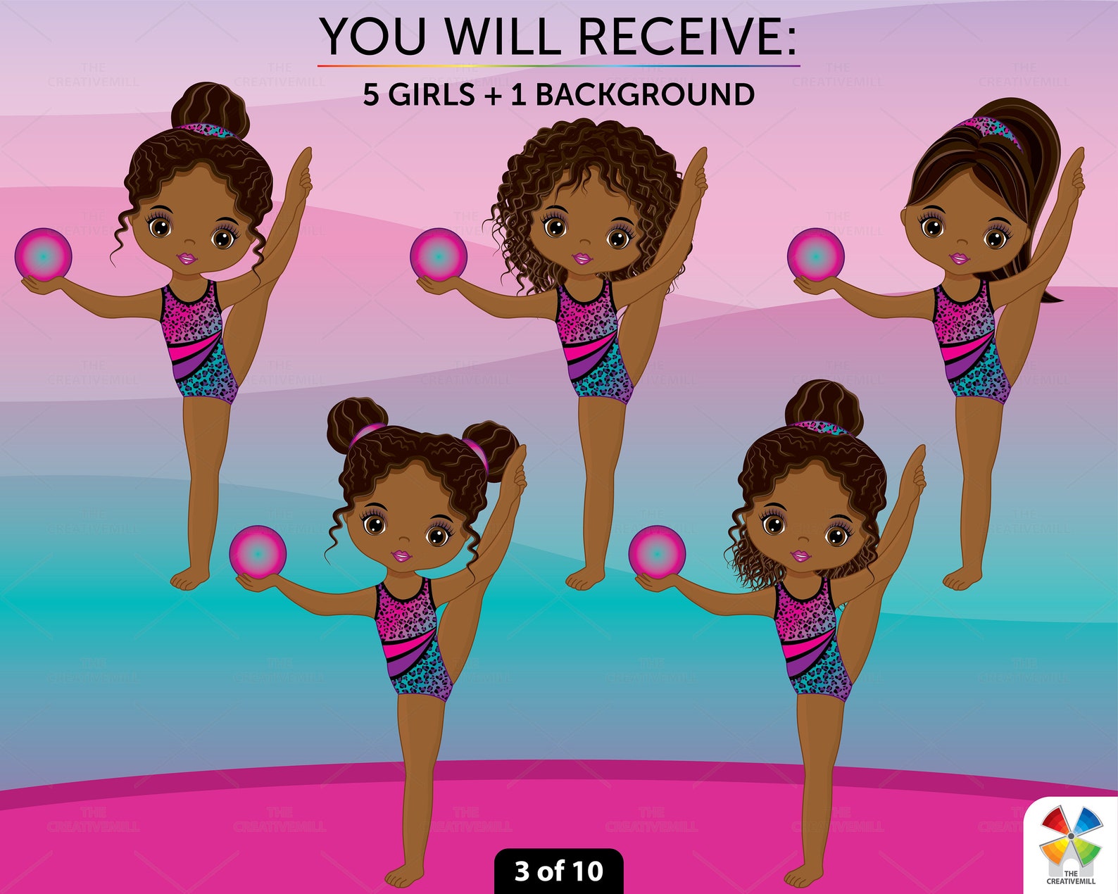 Gymnastics Clipart Vector Gymnast Cute Girl Sport Kid - Etsy
