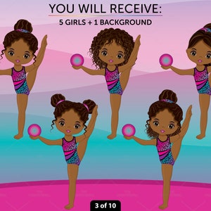 Gymnastics Clipart, Vector Gymnast, Cute Girl, Sport Kid, Character ...