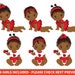 Ladybug Baby Girl Clipart - Vector Baby Clipart, African American ...