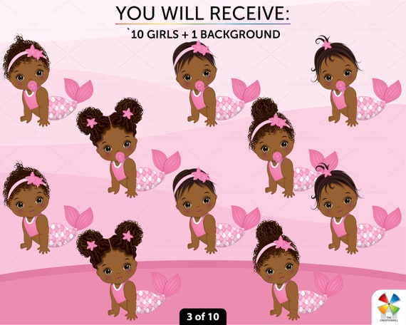 Black Baby Crawling Clip Art