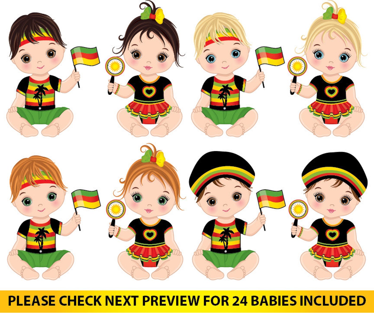 Reggae Baby Clipart Vector Cute Baby Clipart Rasta PNG Baby | Etsy