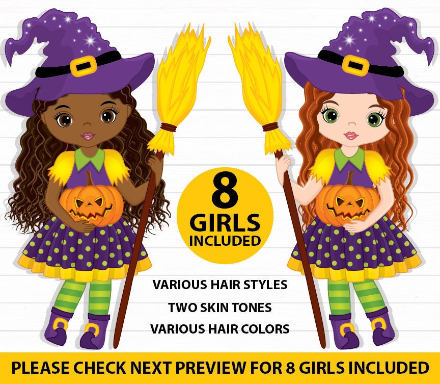 Halloween Witch Clipart Halloween Clipart Witch Clipart | Etsy