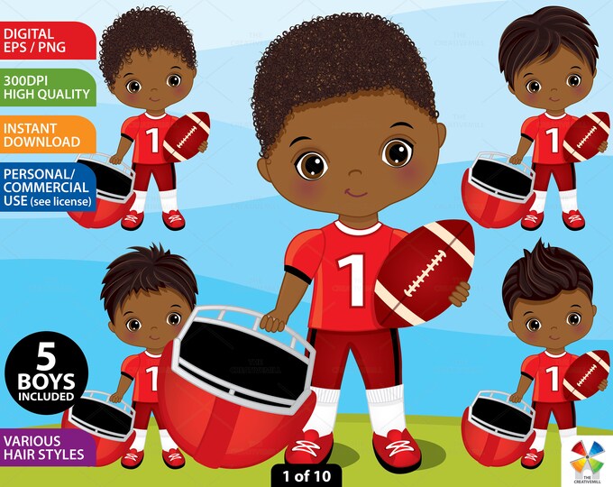 American Football Clipart - Vector Football Clipart, Black Boy Clipart ...