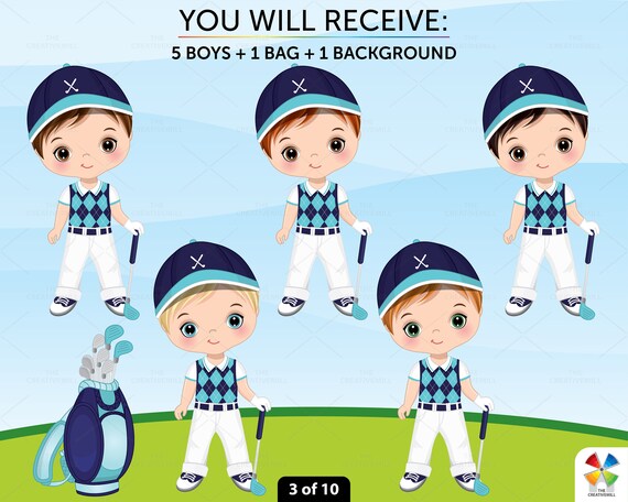 Kid Golfer Clipart
