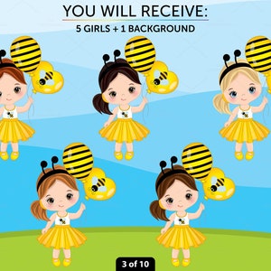Bee Clipart - Vector Bee Clipart, Girl Clipart, Bee Girls Clipart ...