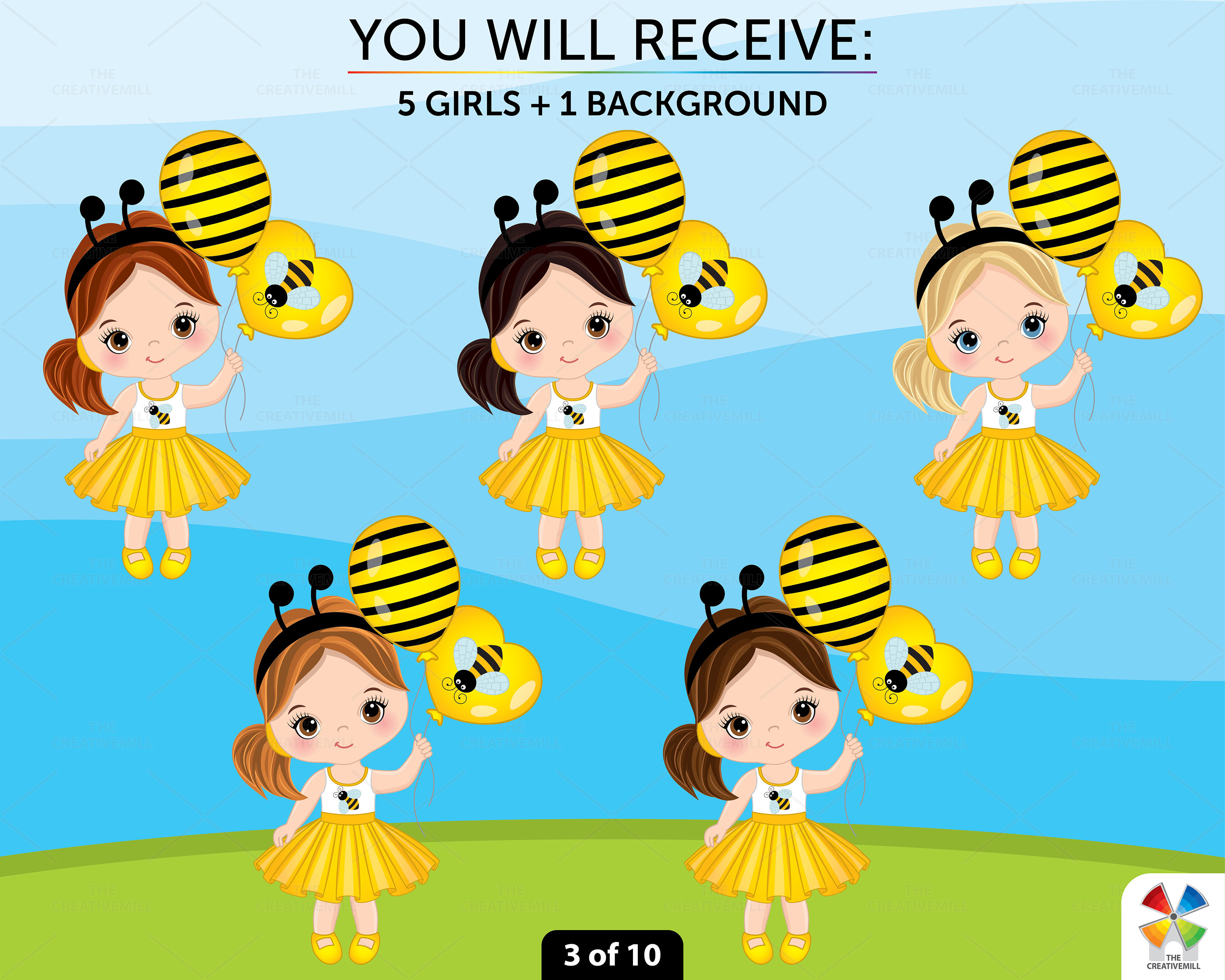Girl Honey Bee Clip Art