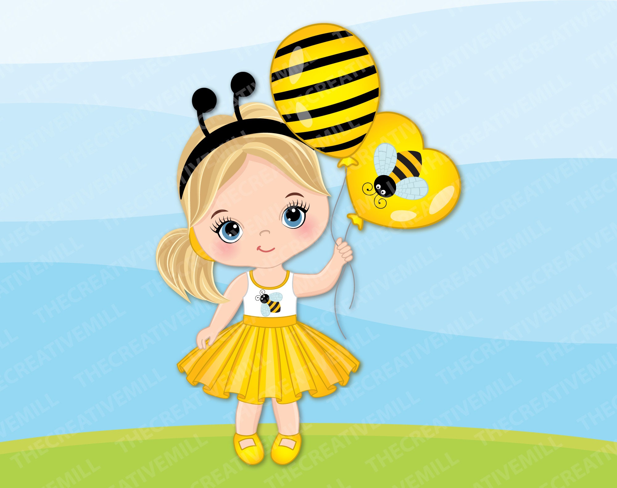Bee Clipart Vector Bee Clipart Girl Clipart Bee Girls | Etsy