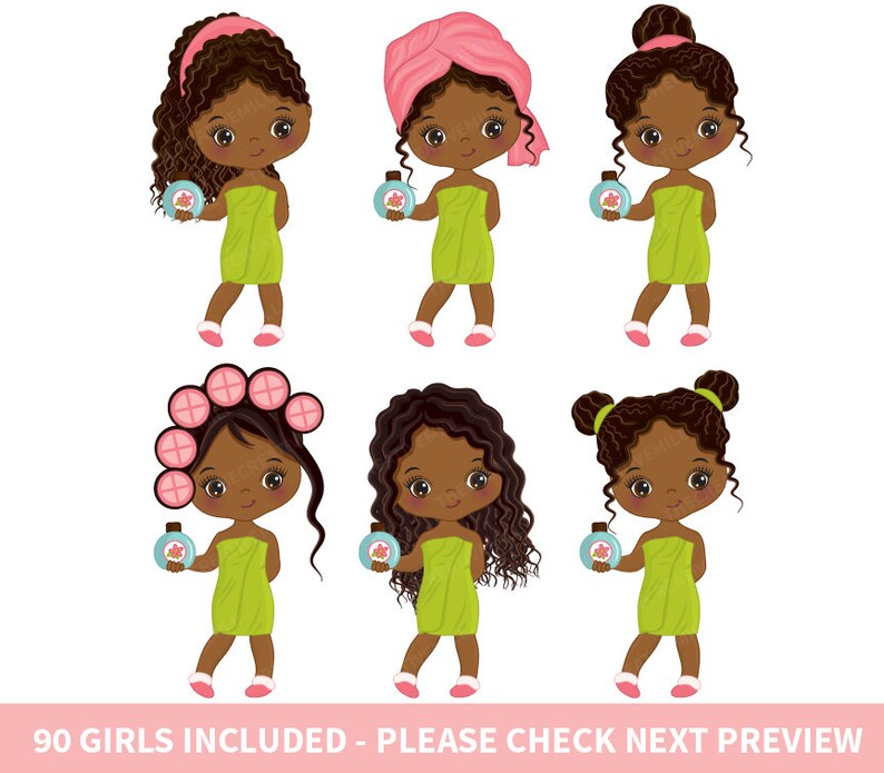 90 Little Spa Girls Clipart Vector Spa Spa Party Clipart - Etsy