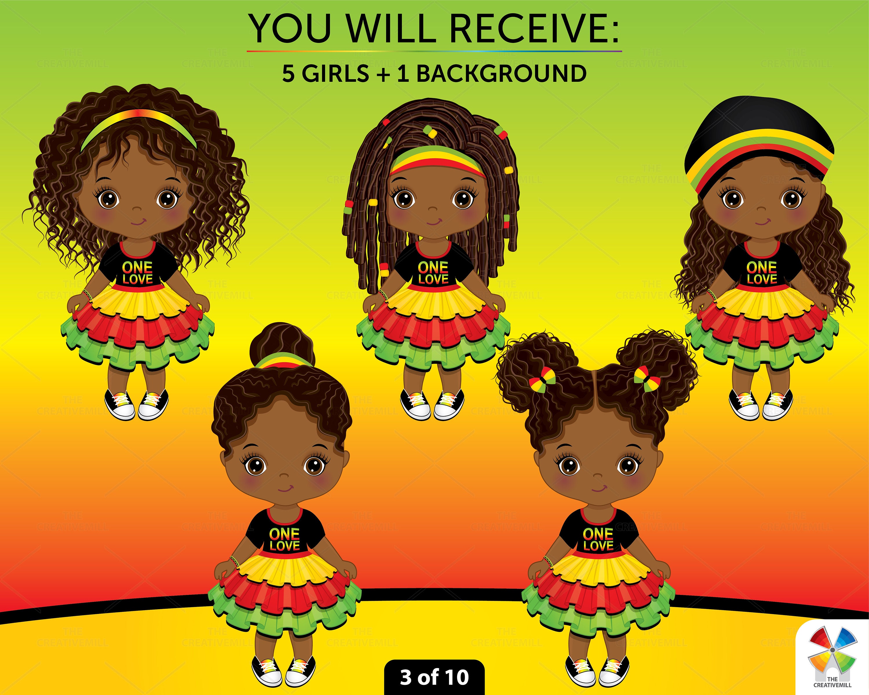 Reggae Girl Clipart Vector Rasta Clipart Black Girl - Etsy New Zealand