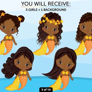 African American Little Mermaid Clipart - Vector Mermaid Clipart, Fish ...