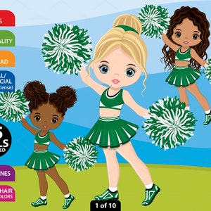 Cheerleader Clipart, Vector Cheer Girls, PNG Sport Girl, Cute Doll ...