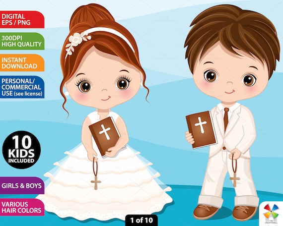 First Communion Clipart Vector Communion Clipart Cute Girl - Etsy