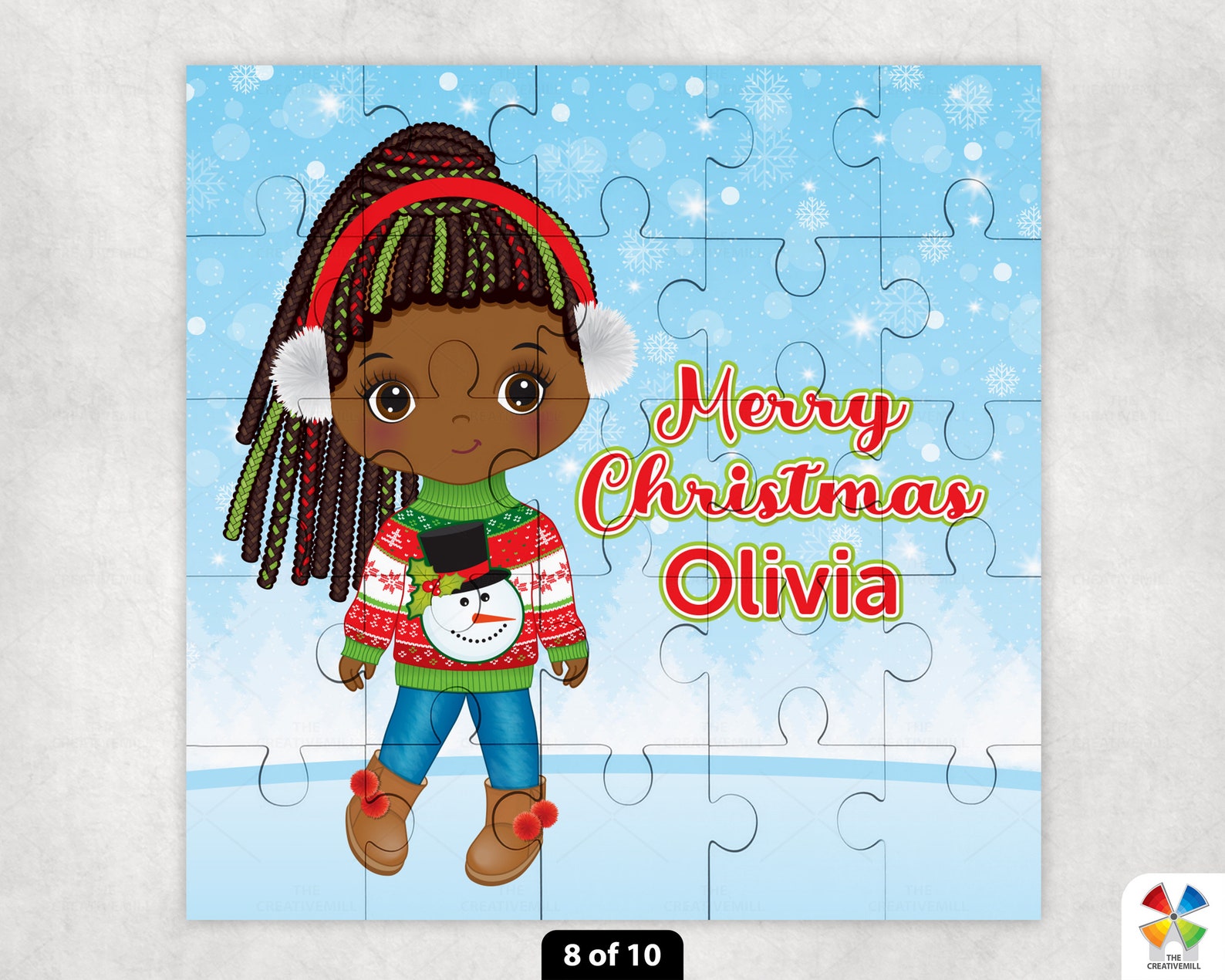 Christmas Girl Clipart Vector Little Girl Doll Character - Etsy