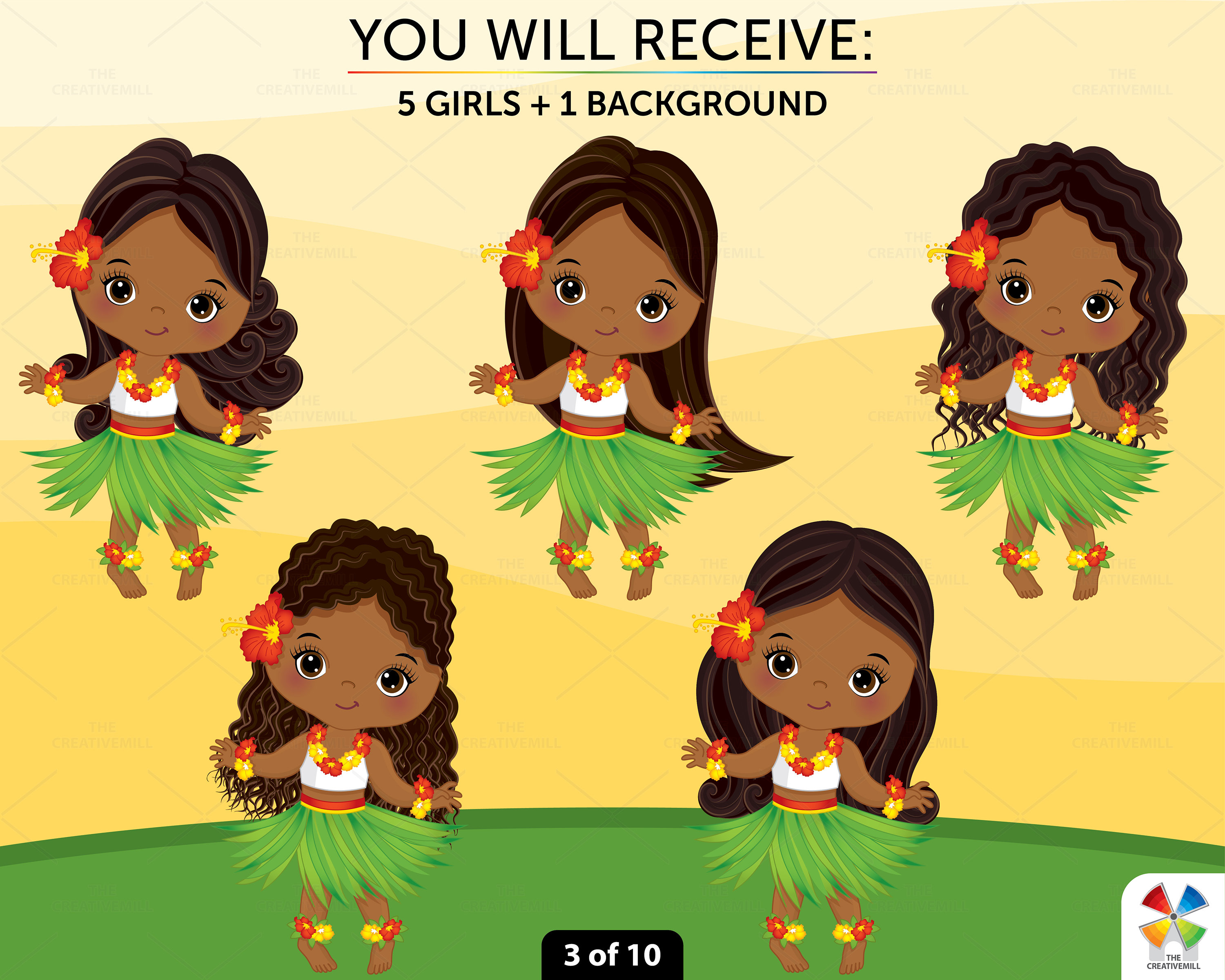 Luau Girl Clipart Vector Hawaiian Girl Hula Clipart Luau - Etsy Canada