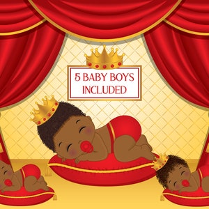 Baby Prince Clipart Newborn Royal Red Baby Shower Little | Etsy